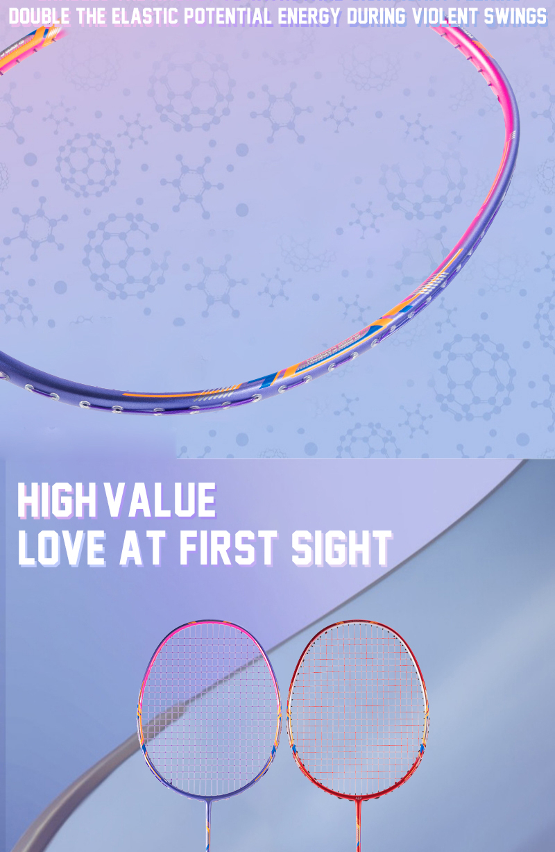 Alpsport Gj 10u G5 52g Max 35 Lbs Purple Badminton Racket 100% Original ...