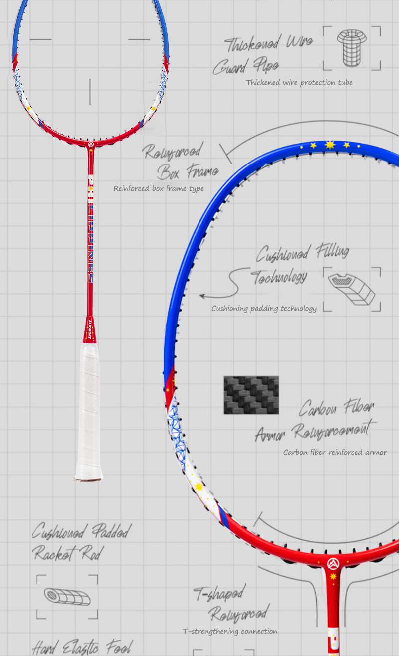 ALP PH Commemorative Model 5U G4 Max 33Lbs Badminton Racket 100% Full ...