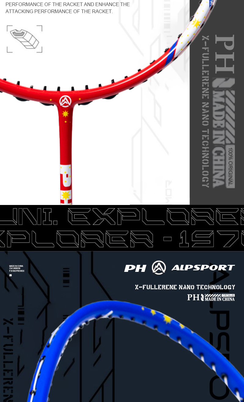 ALP PH Commemorative Model 5U G4 Max 33Lbs Badminton Racket 100% Full ...