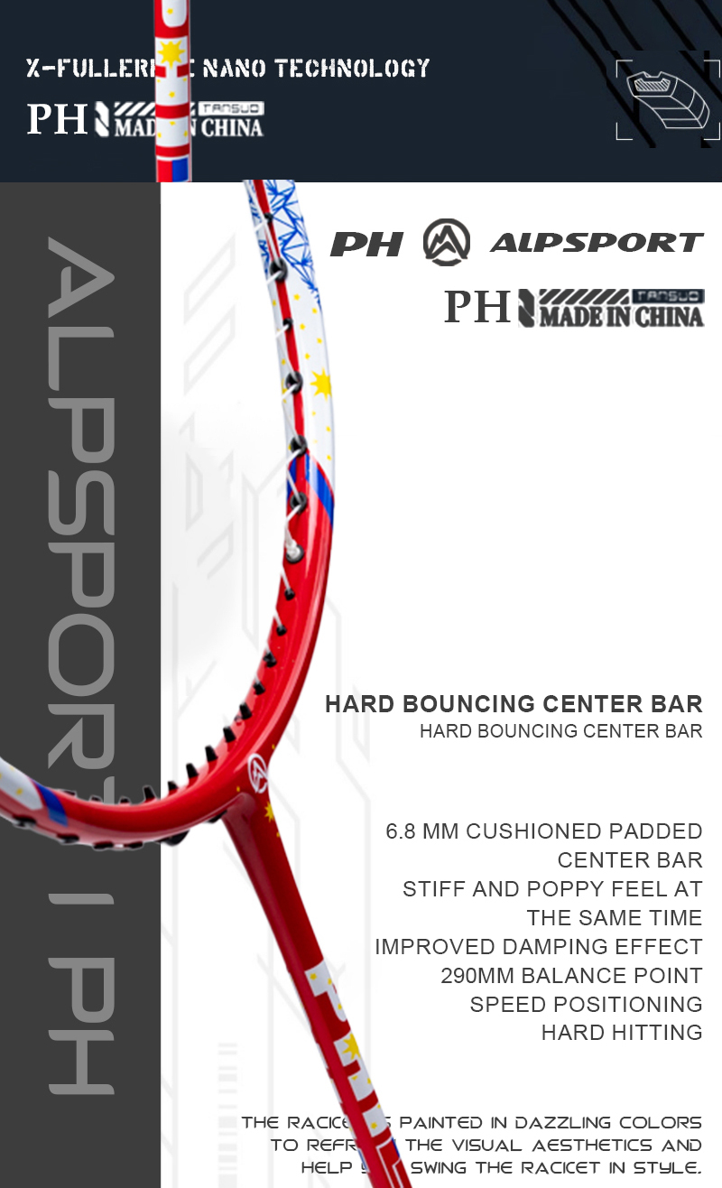ALP PH Commemorative Model 5U G4 Max 33Lbs Badminton Racket 100% Full ...