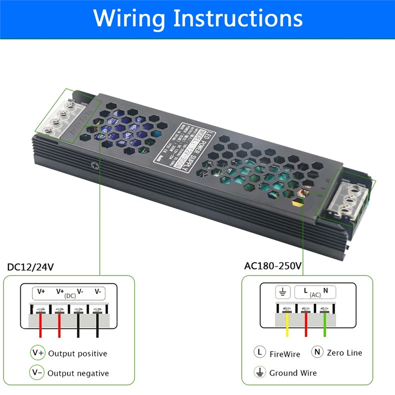 Power Supply AC110V-240V to DC12V 24V Adapter 60W 100W 200W 300W 400W ...