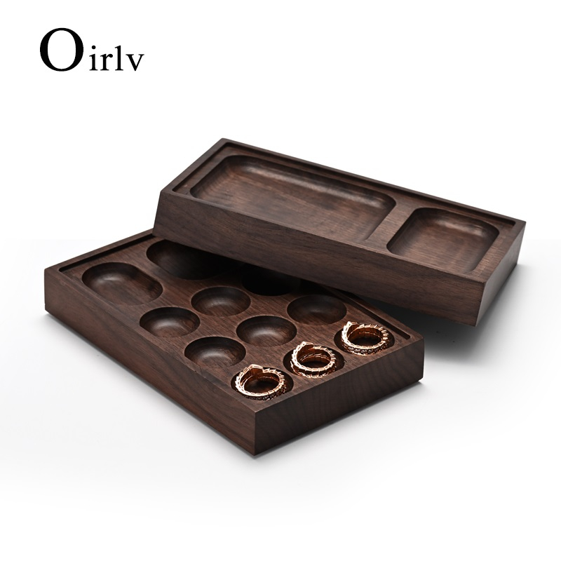 Oirlv Original Wooden Ring Earrings Bracelet Display Tray Diamond ...