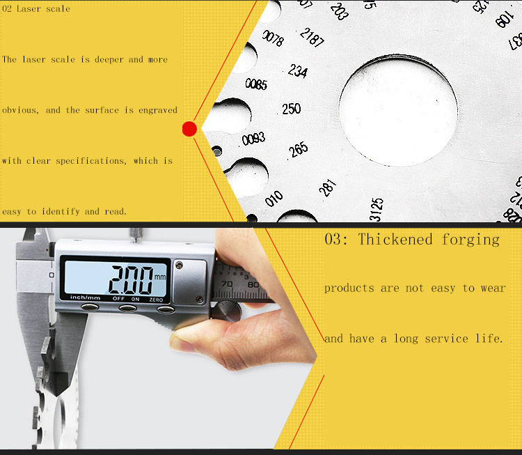 Stainless steel American Standard Wire Diameter Gauge Sample Weld ...