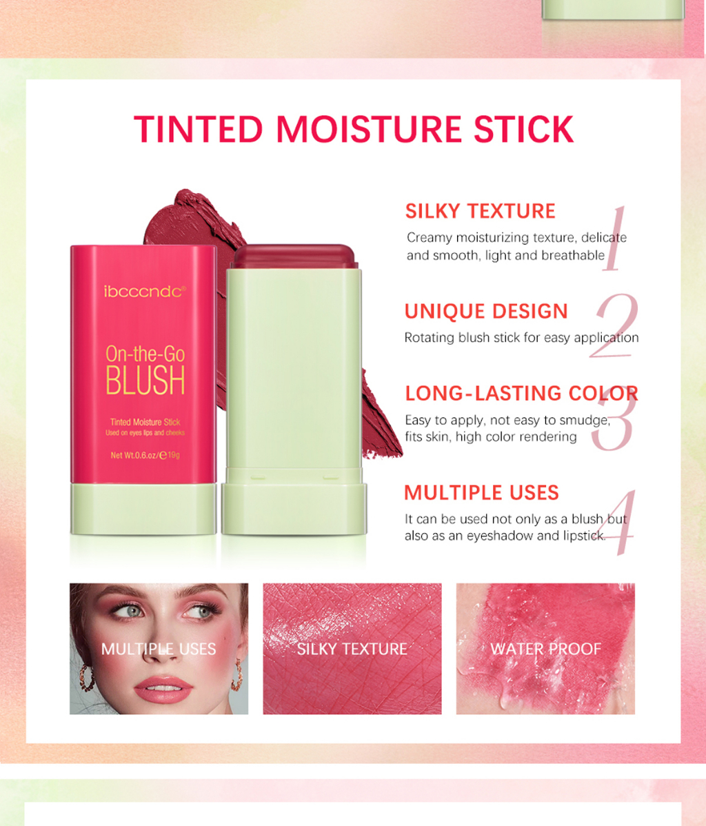 IBCCCNDC Multi-Use Makeup Blush Stick Solid Moisturizer Stick Shadow ...