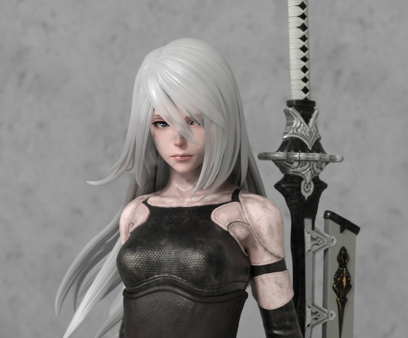 Resin Figure Kit NieR Automata A2 Two Hairstyles Two kinds of abdomen 1 ...