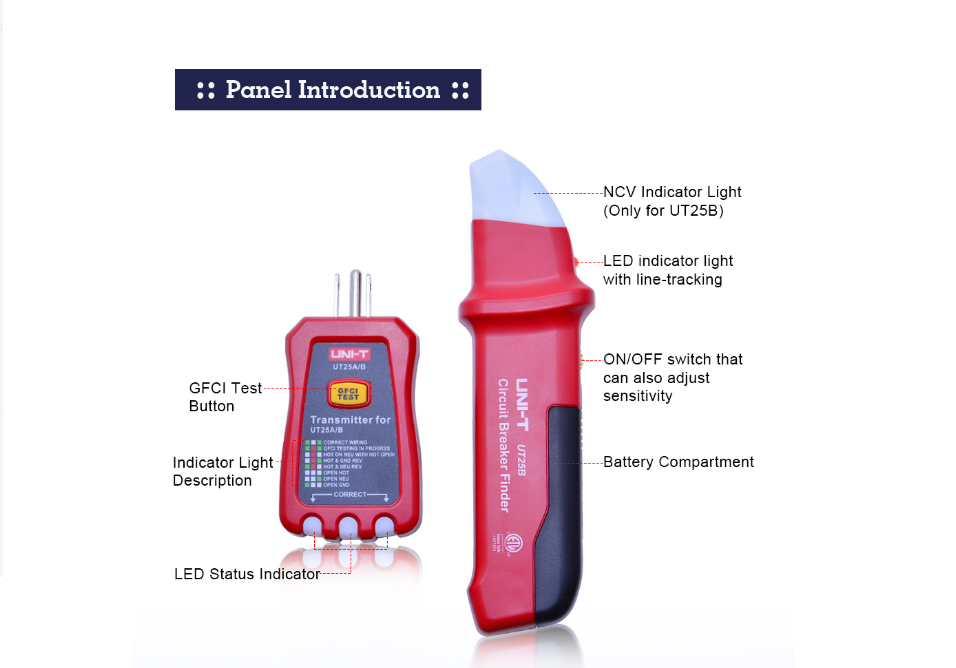 UNI-T Professional Automatic Circuit Breaker Finder Socket Tester ...