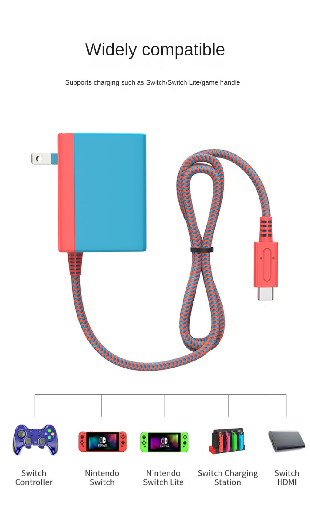 Nintendo Game Console Adapter 39W Fast Charging SWITCH with Cable ...