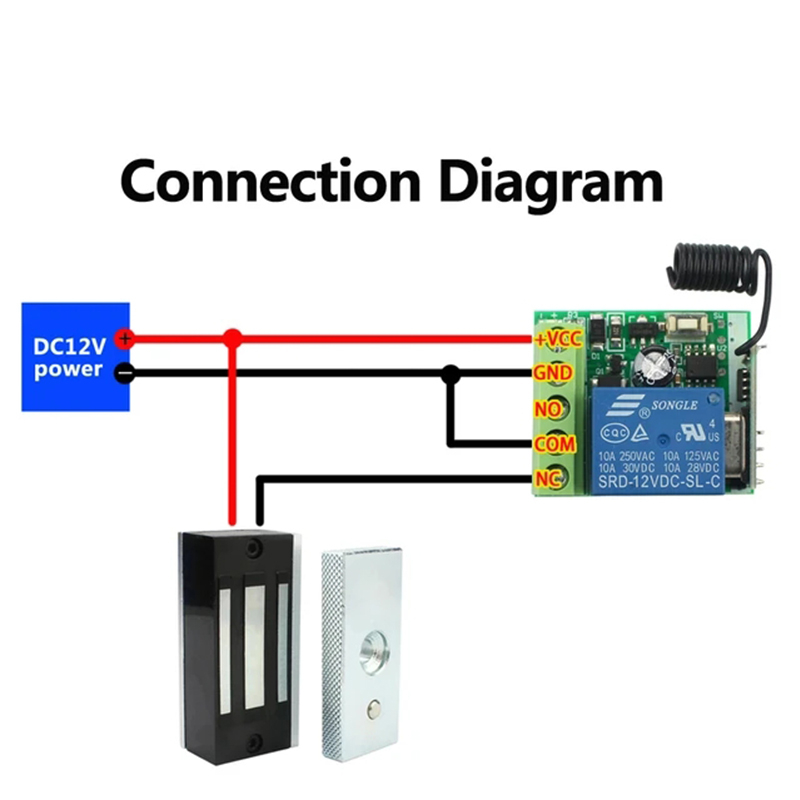 Wireless remote control magnetic lock 60KG remote control electric lock ...