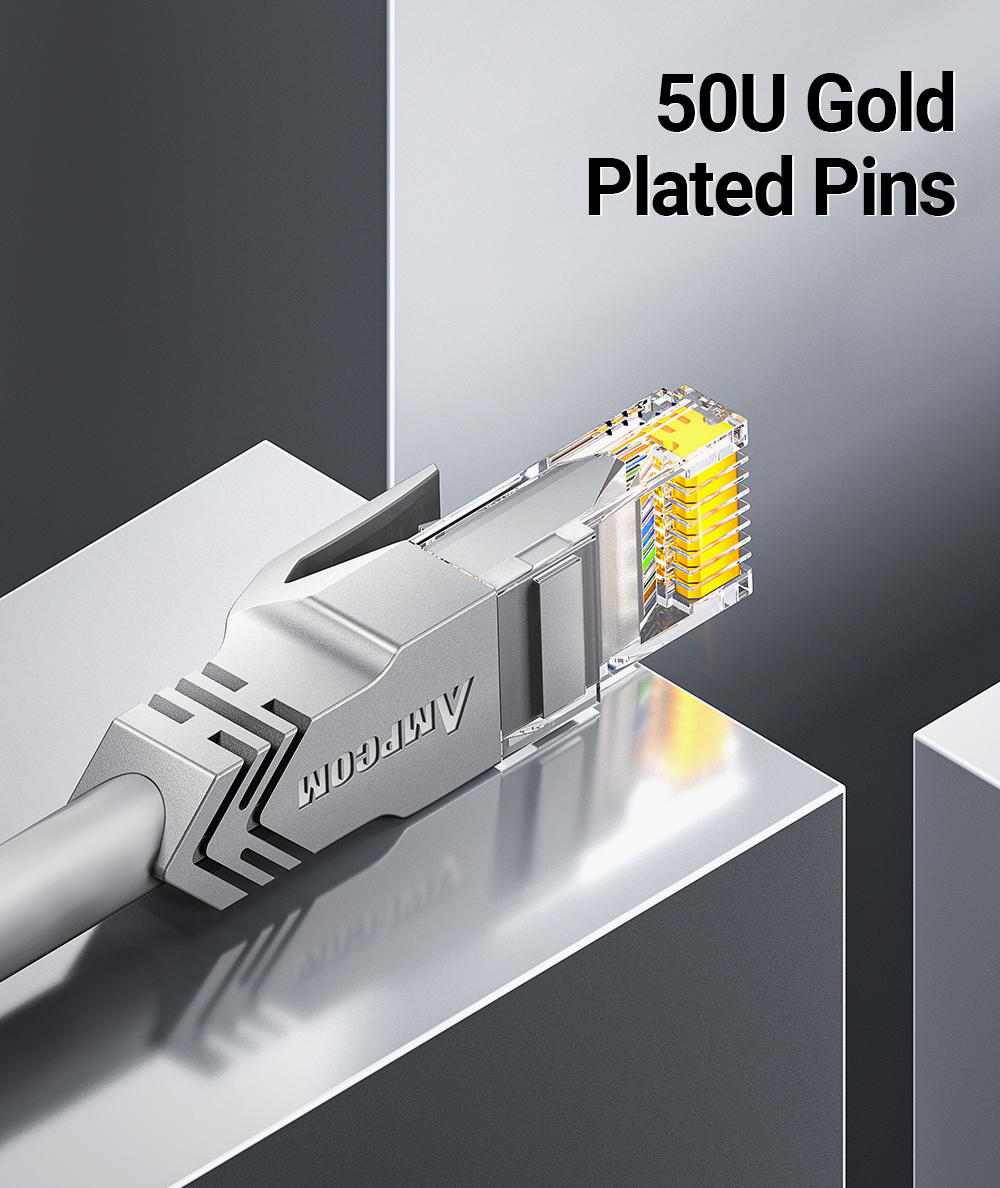 AMPCOM Ethernet Cable RJ45, CAT6 Lan Cable UTP CAT6 RJ45 Network Cable ...