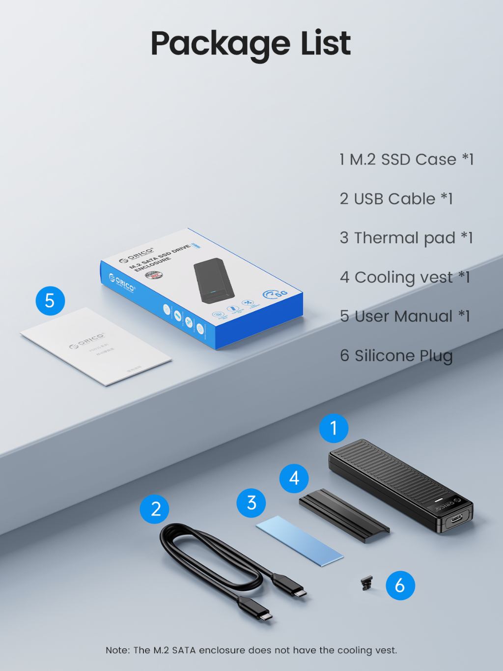 ORICO M.2 NVMe SSD Enclosure SSD Case 10Gbps USB 3.2 Gen2 M2 Portable ...