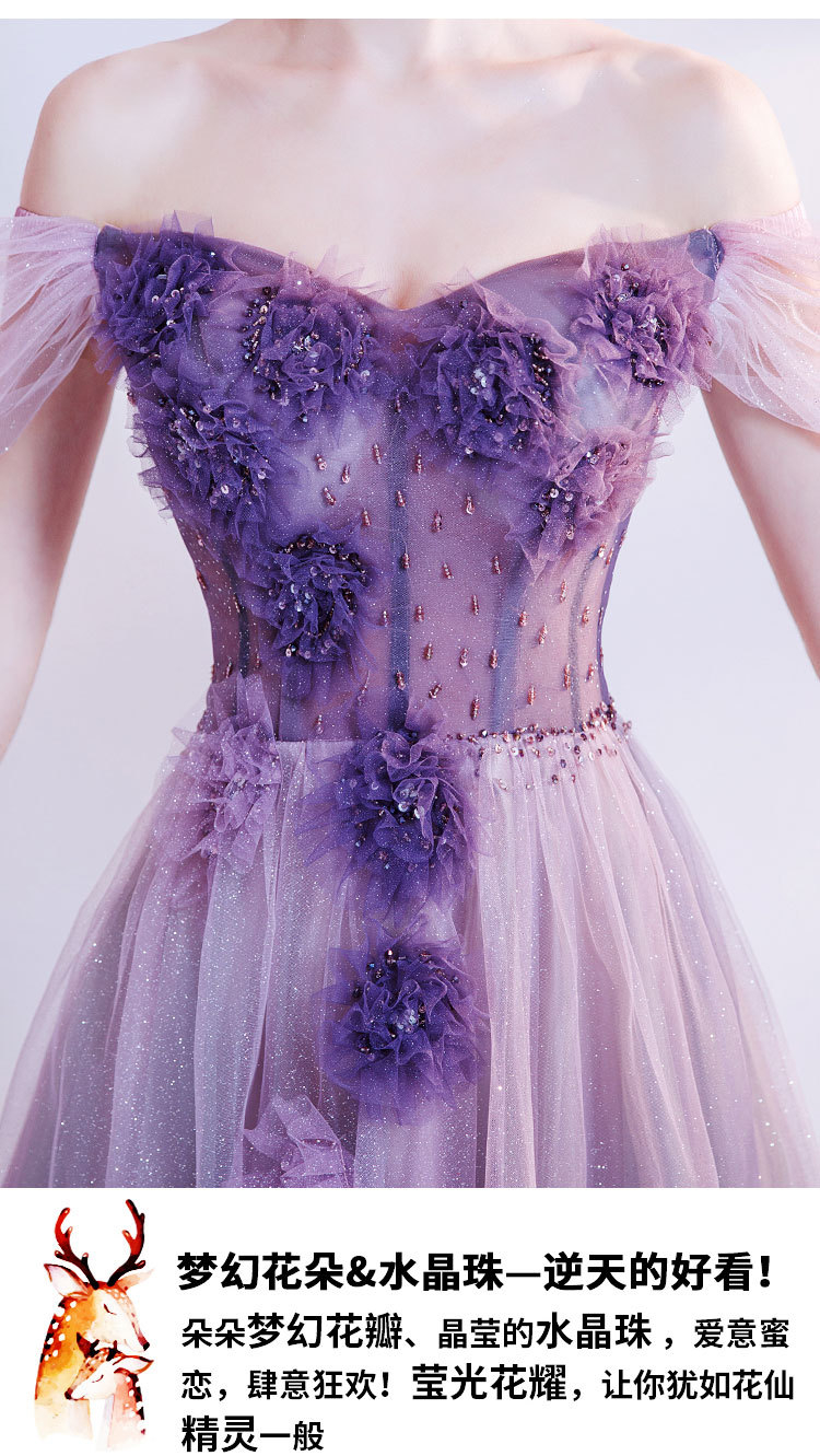Purple Party Evening Dress Off Shoulder Prom Dress Gown For JS Prom ...