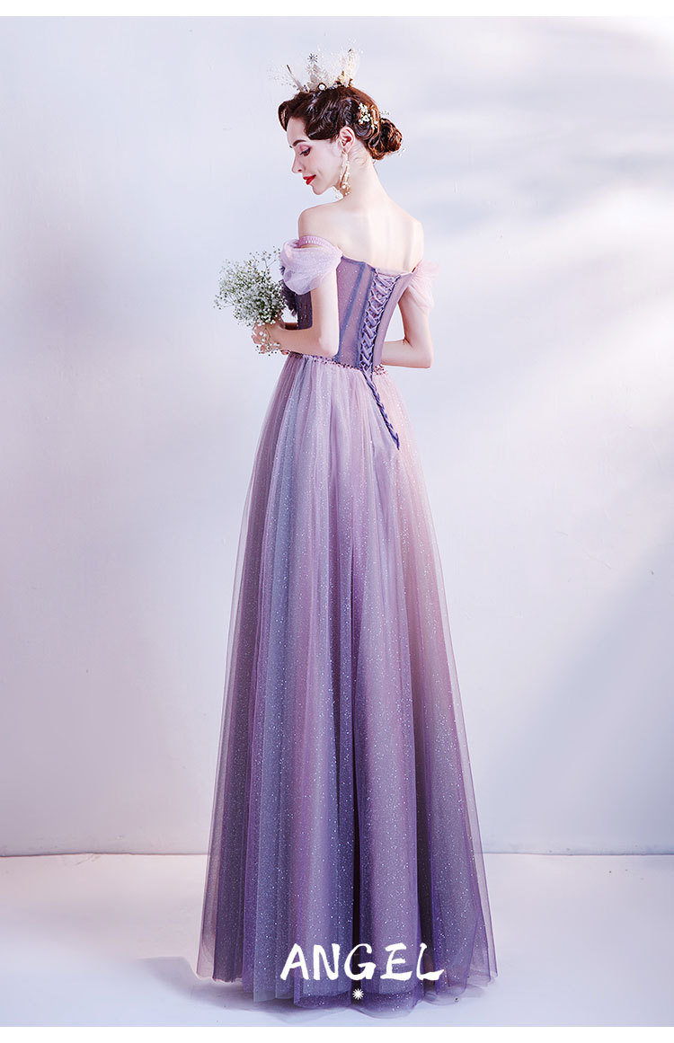 Purple Party Evening Dress Off Shoulder Prom Dress Gown For JS Prom ...