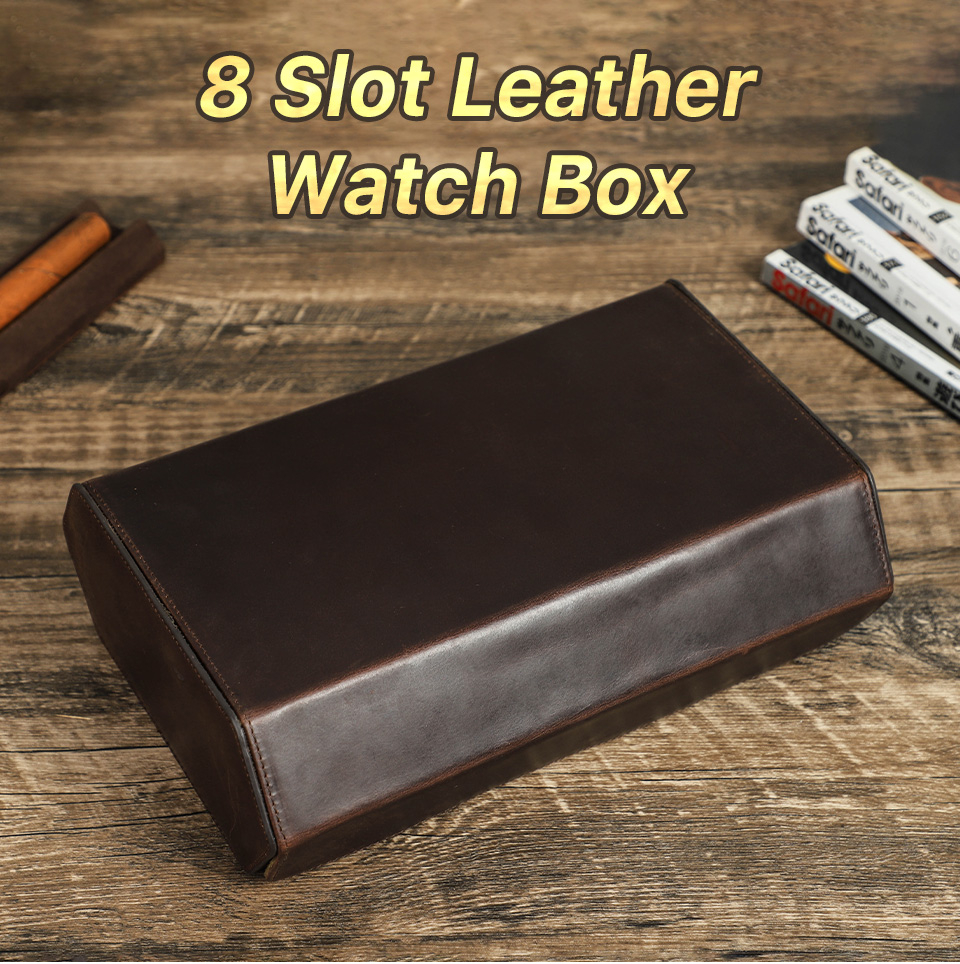 CONTACT'S FAMILY Exquisite Genuine Leather Hexagon 8 Slots Watch Case ...