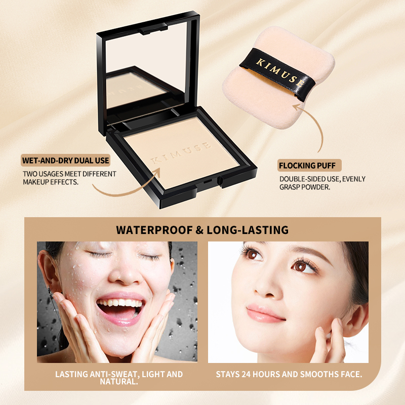 KIMUSE Oil Control Waterproof Flawless Matte Finish Powder With Mirror ...