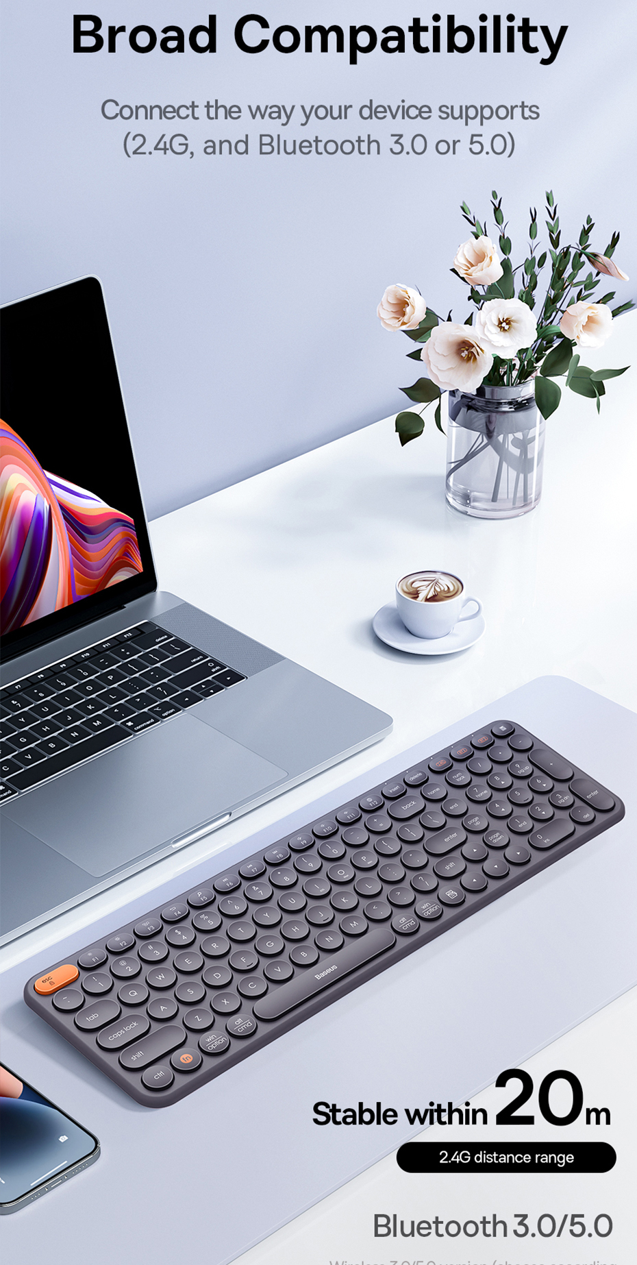 Baseus Wireless Mouse Bluetooth Wireless Computer Keyboard and Mouse ...