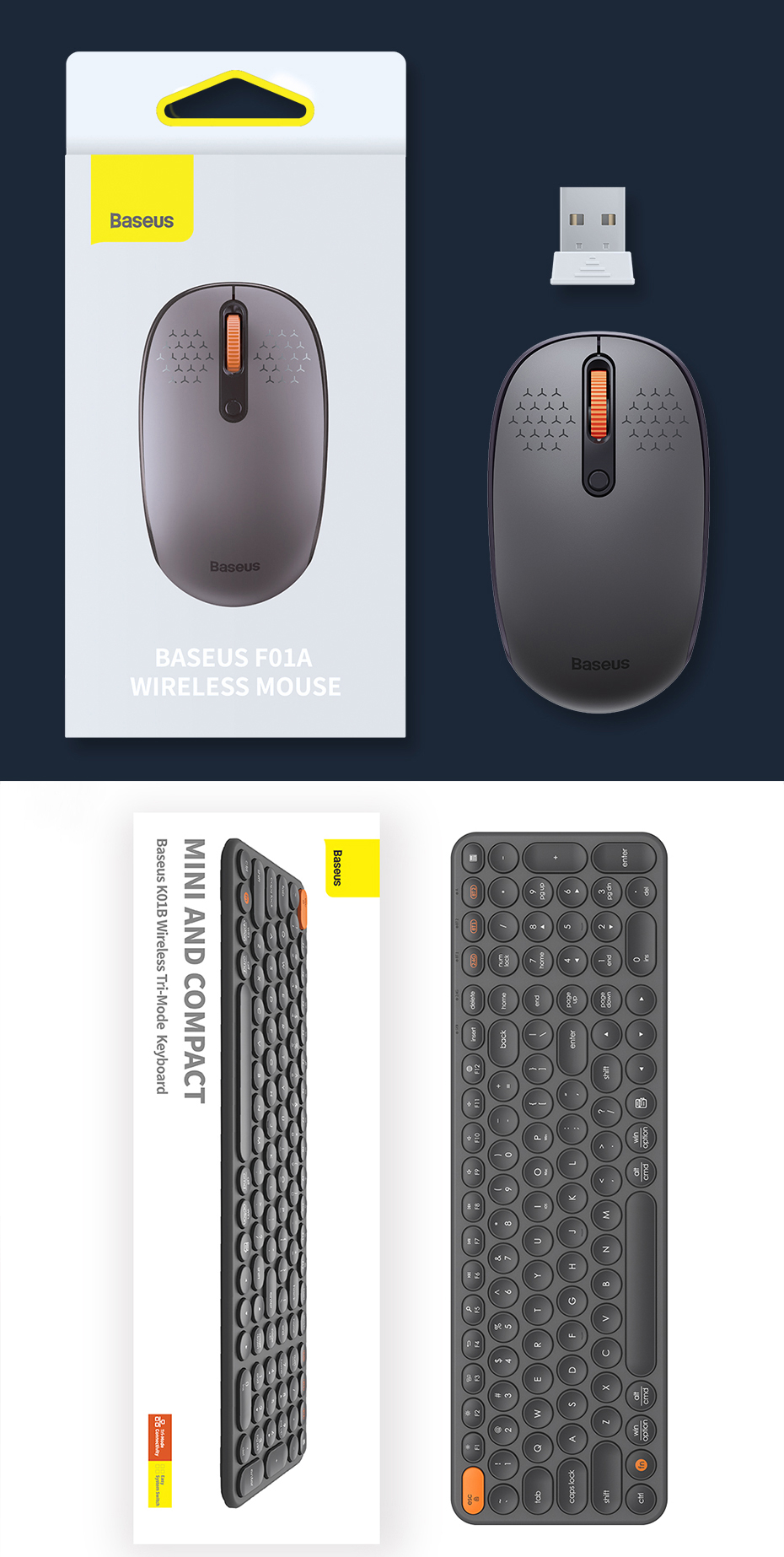Baseus Wireless Mouse Bluetooth Wireless Computer Keyboard and Mouse ...