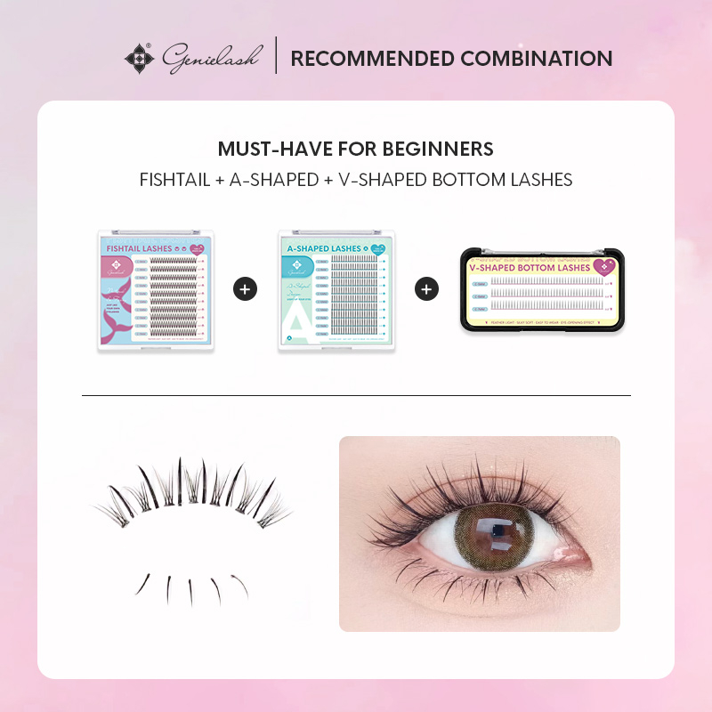 Genielash fishtail Lash DIY Clusters Eyelash Extension individual ...