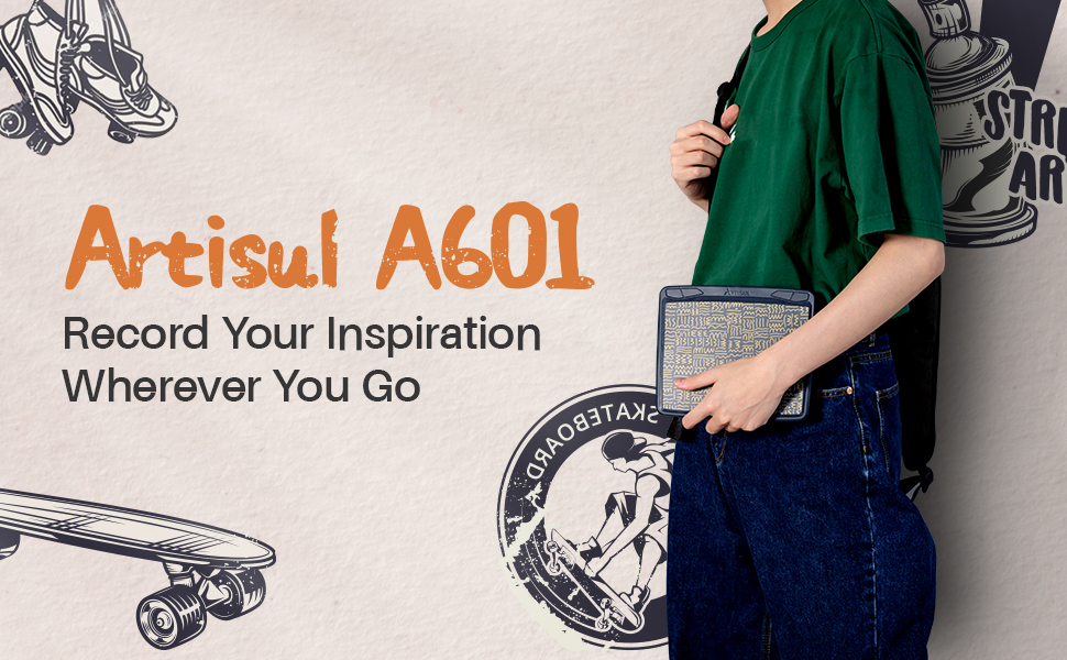 Artisul A601 Graphics Drawing Tablet Battery-Free Stylus and 4 Express ...
