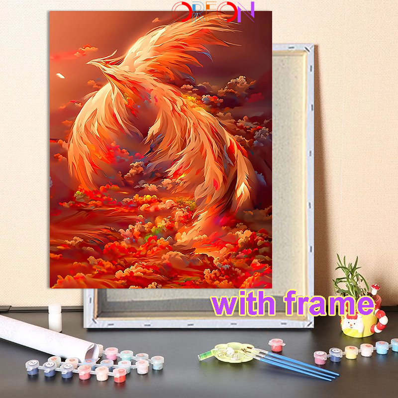ORFON 30/40/40/50cm Digital Oil Paint By Numbers On Canvas Painting Wall Decor with Frame ...