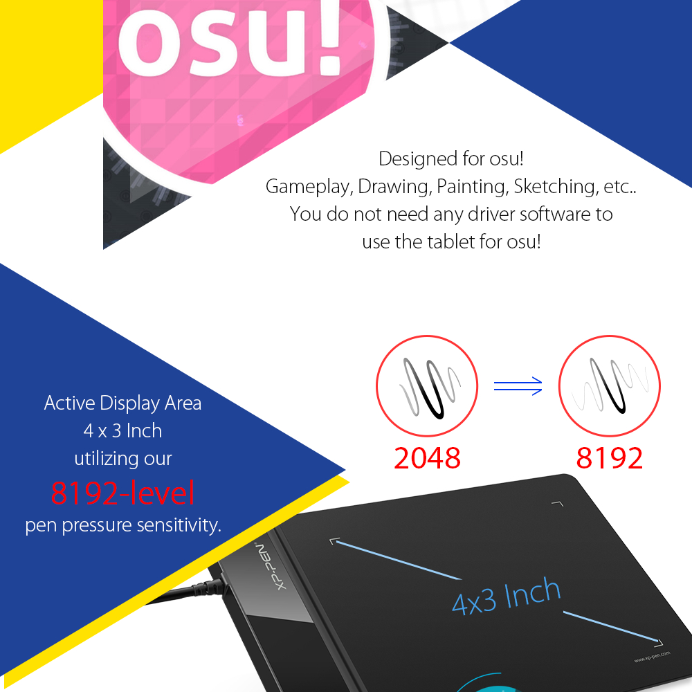 XPPen Star G430S OSU Drawing Tablet Digital Graphic Pen Tablet Support ...