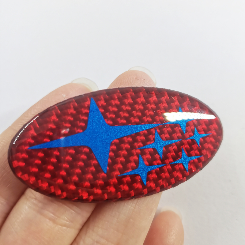 1 X Carbon Fiber SUBARU STI Logo Car Auto Steering Wheel Decorative ...
