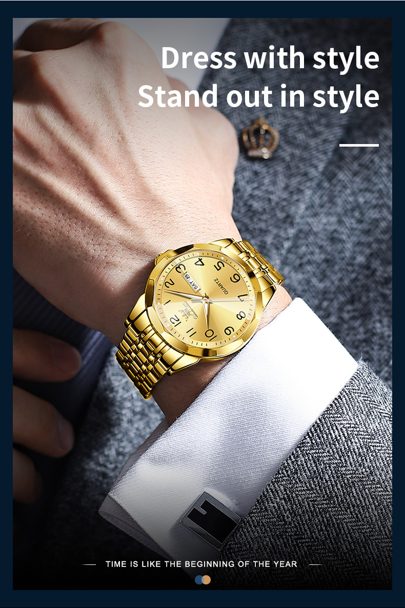 OLEVS Watch For Men Waterproof Original Stainless Steel Luminous ...