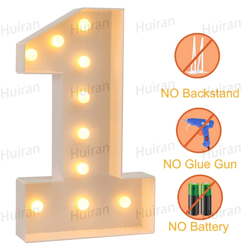 91.5CM 0-9 LED Light Up Numbers Large Cardboard Number for Birthday 1st ...