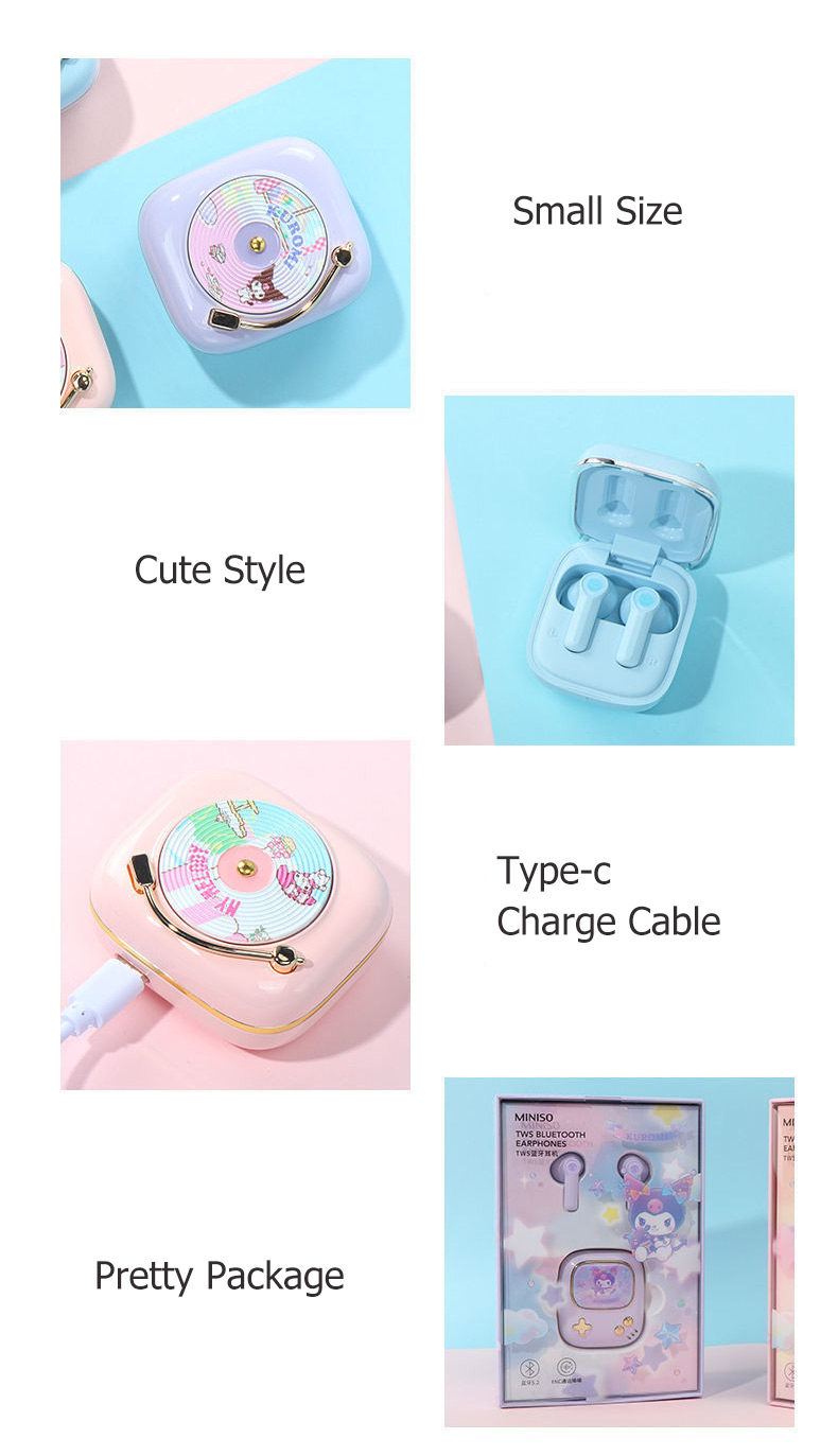 Miniso Sanrio Disney Wireless Bluetooth Noise Cancelling Gaming Earbuds ...