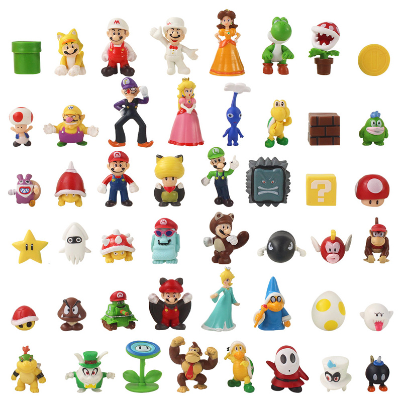 18Pcs/48Pcs/Set Game Super Mario Bros. Mario Luigi Yoshi Bowser Koopa ...