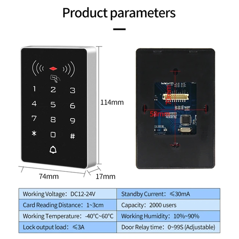 2000users Standalone Access Controller RFID Access Control Keypad ...