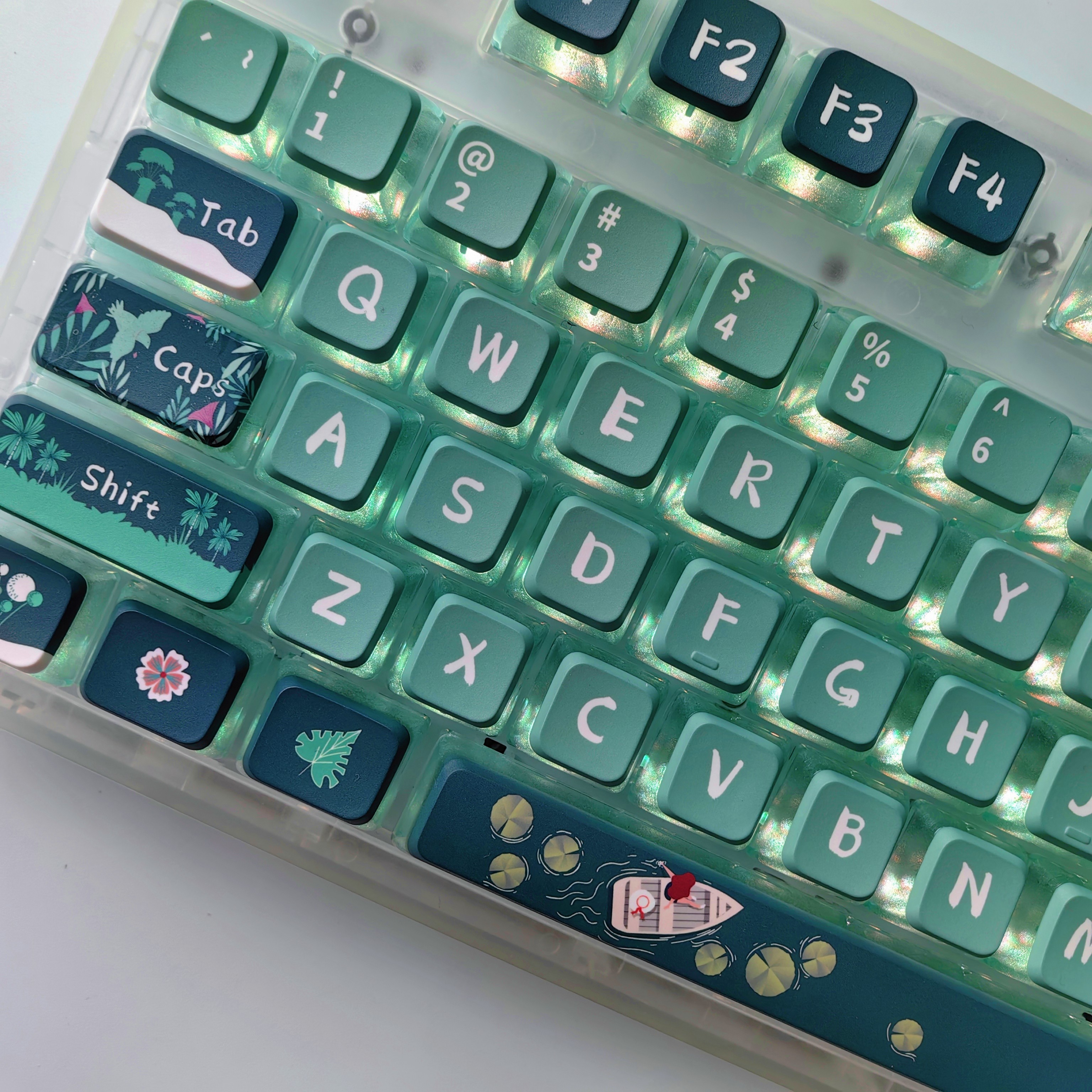 118 Key Cute Cat Pink Keycaps Transparent Keycap Pudding PBT Key Cap ...