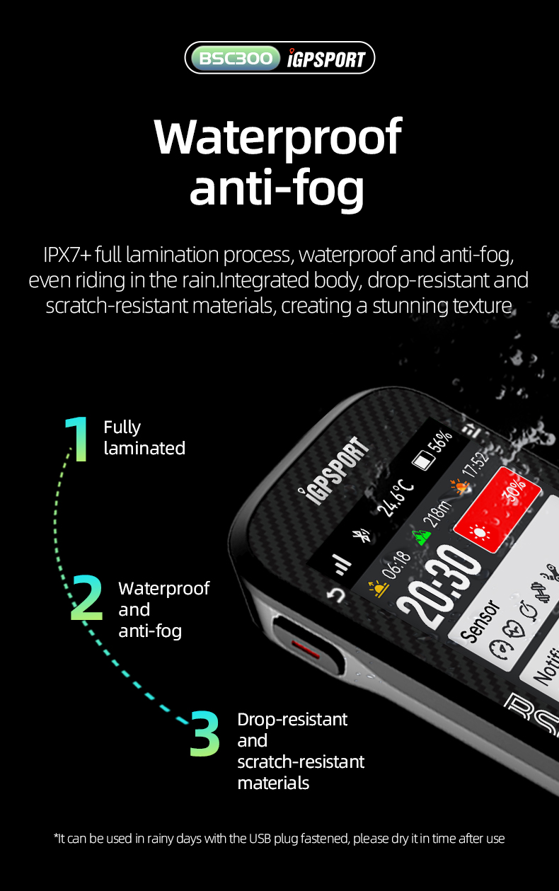 IGPSPORT BSC300 Bike speedometer wireless water proof IPX7 Rechargeable ...