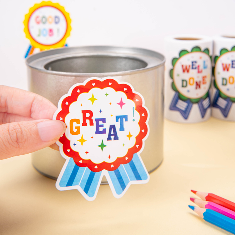 100pcs Cartoon Medal Child Encourage Award Sticker Great/Good Job For ...