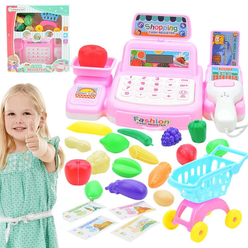 Pretend Cashier Machine Supermarket Toy Learning Education Cash ...