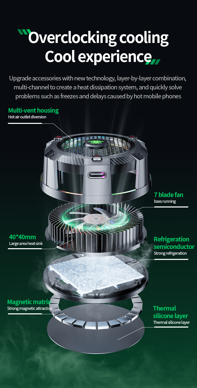 PLEXTONE EX1 Pro RGB Mobile Phones Cooler Professional Game Player ...