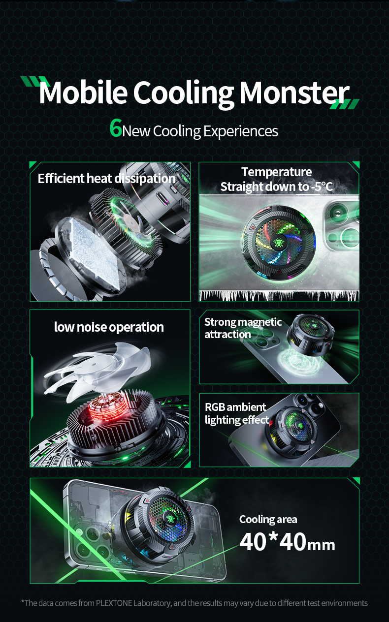 PLEXTONE EX1 Pro RGB Mobile Phones Cooler Professional Game Player ...