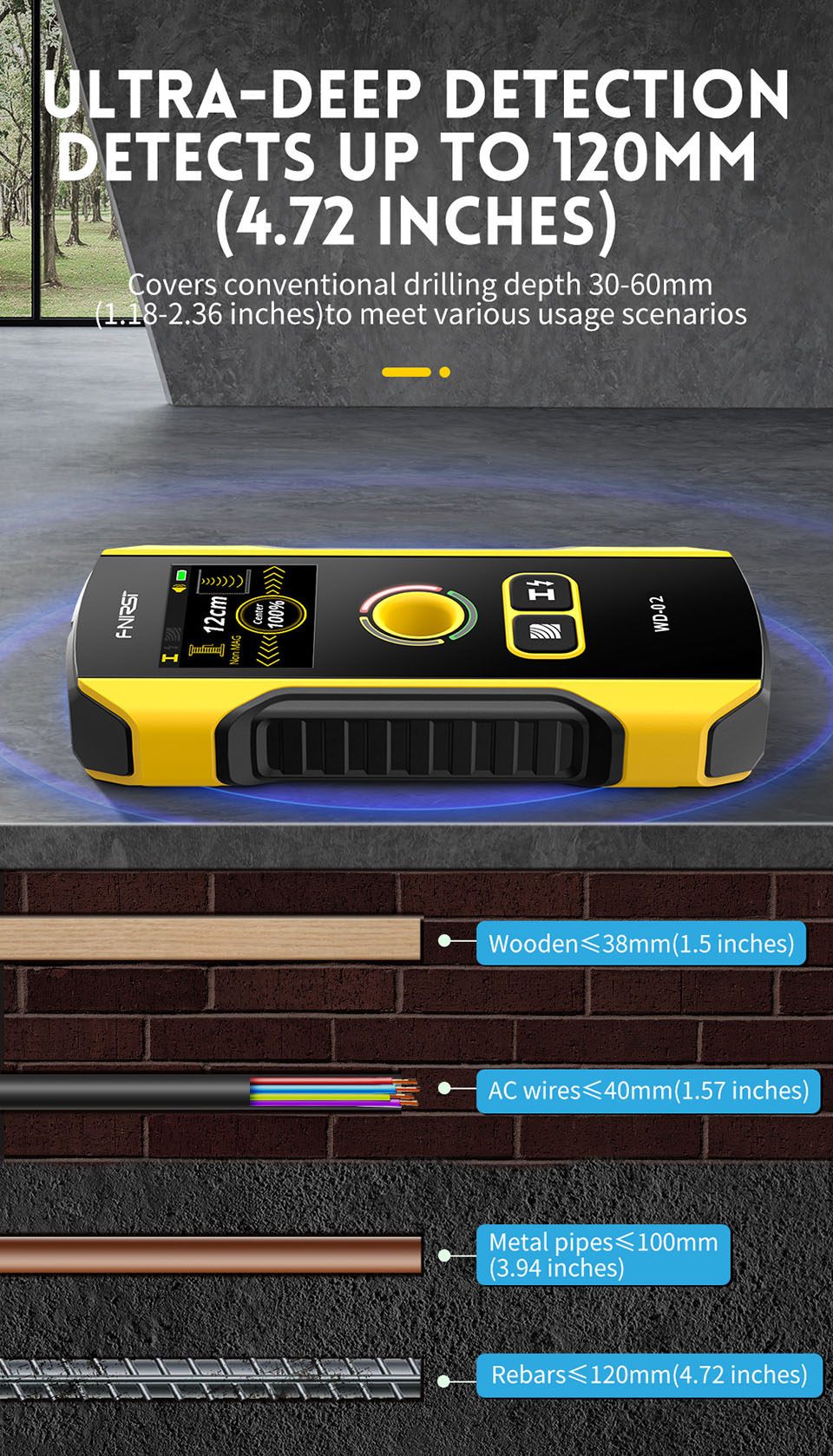 WD-01 WD-02 Metal Detector Wall Scanner Stud Finder Precise Safe Drill ...