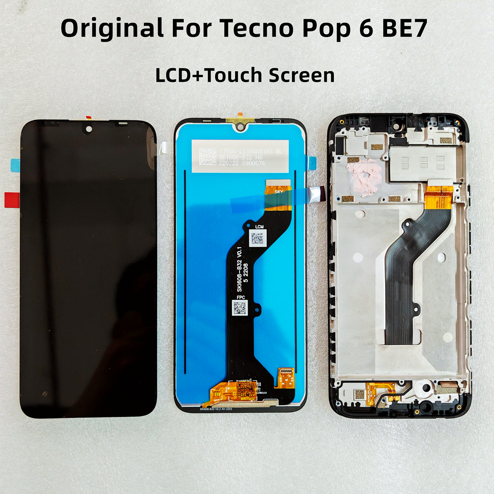 Original For Tecno Pop 6 BE7 LCD Display Touch Screen Digitizer Panel ...