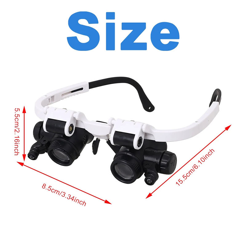 KIPRUN 8X15X23X Telescope Magnifier Dual，2LED Head-Mounted Illuminating ...