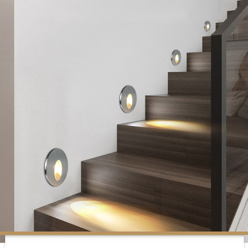 3W Led Stair Light Indoor Square Round Wall Lamp Recessed LED Step Lamp ...