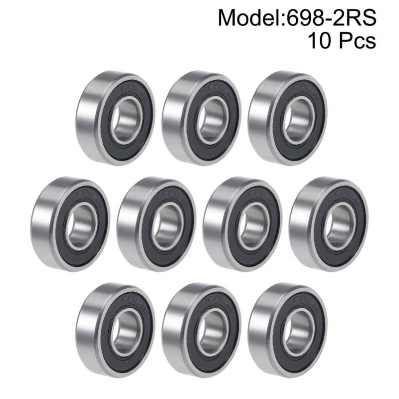 ♛1-10pcs 634 636 638 695 696 698 699 2RS RS Rubber Sealed Deep Groove Ball Bearing Miniature ...