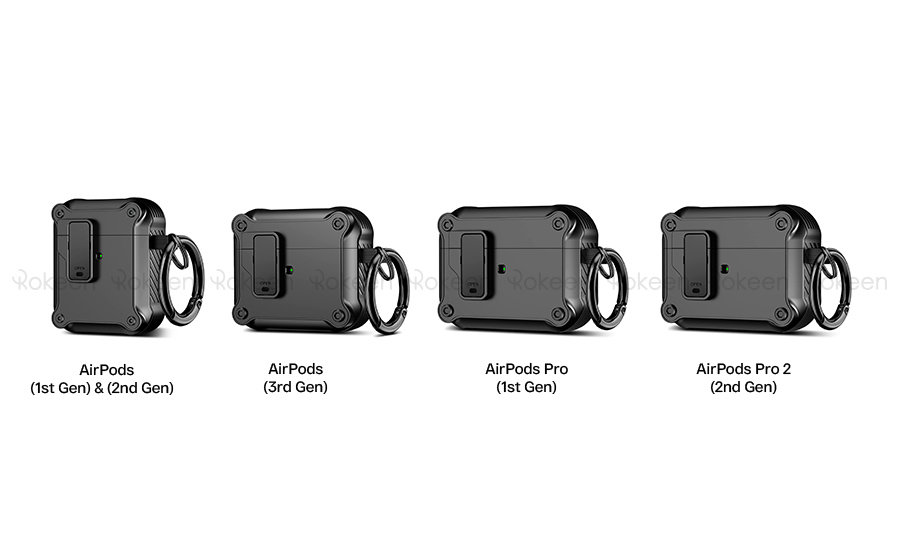 Rokeen For AirPods 1 2 3 4 Pro 2 Case- Auto Pop-Up, Security Lock ...