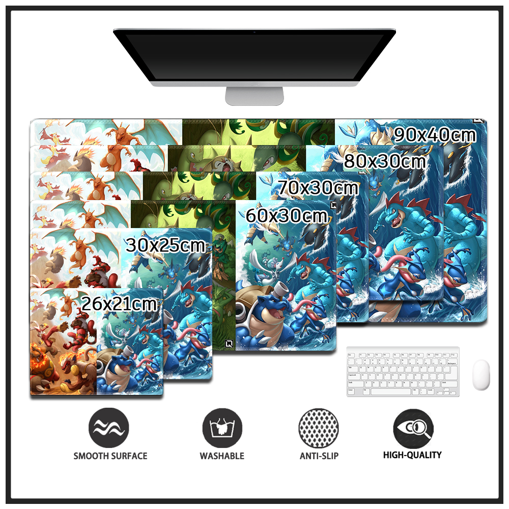 Bandai Pokemon Customised Mouse Pad Gaming Table Mat Stitched Edge ...