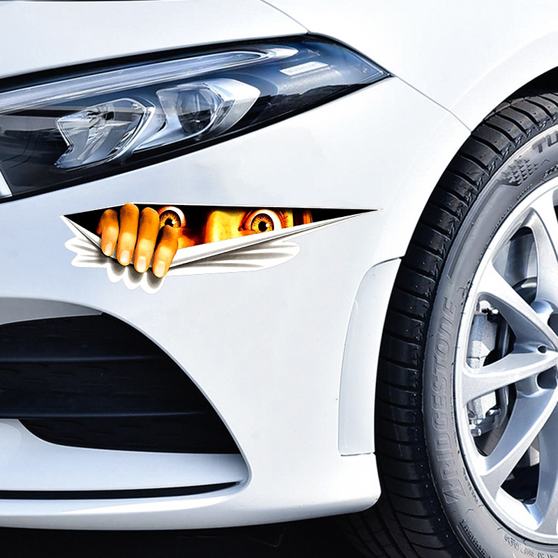 HL Cartoon Cat Car Sticker 3D Eye Peeping Car Sticker Devil Eye ...