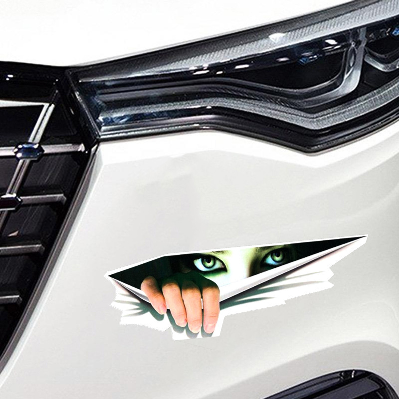 HL Cartoon Cat Car Sticker 3D Eye Peeping Car Sticker Devil Eye ...