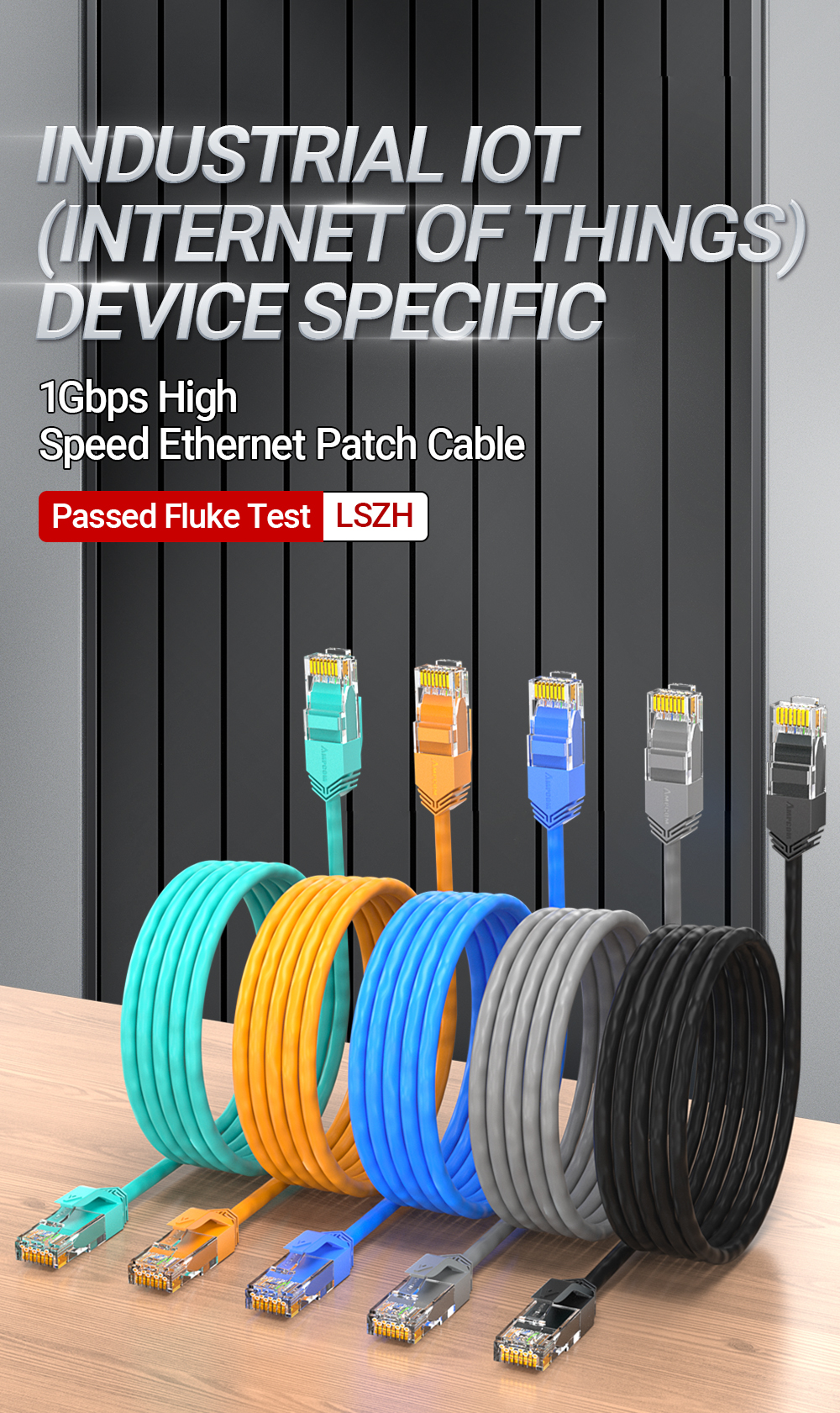 AMPCOM CAT6 Slim Ethernet Cable , 1G UTP Oxygen-Free Copper Cable, 0.2M ...