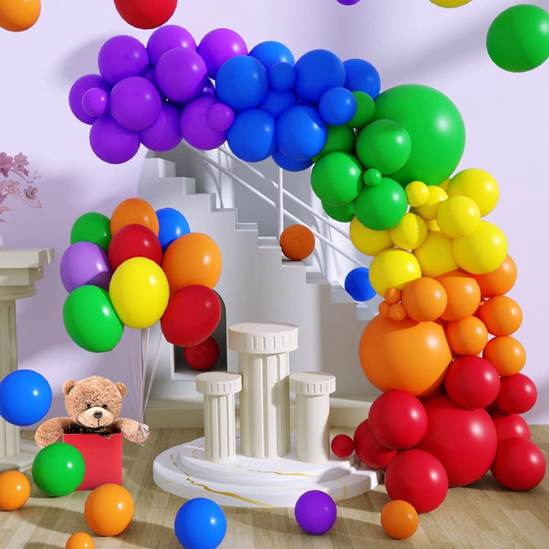 126PCS Colorful Rainbow Balloon Garland Arch Kit Birthday Decoration ...
