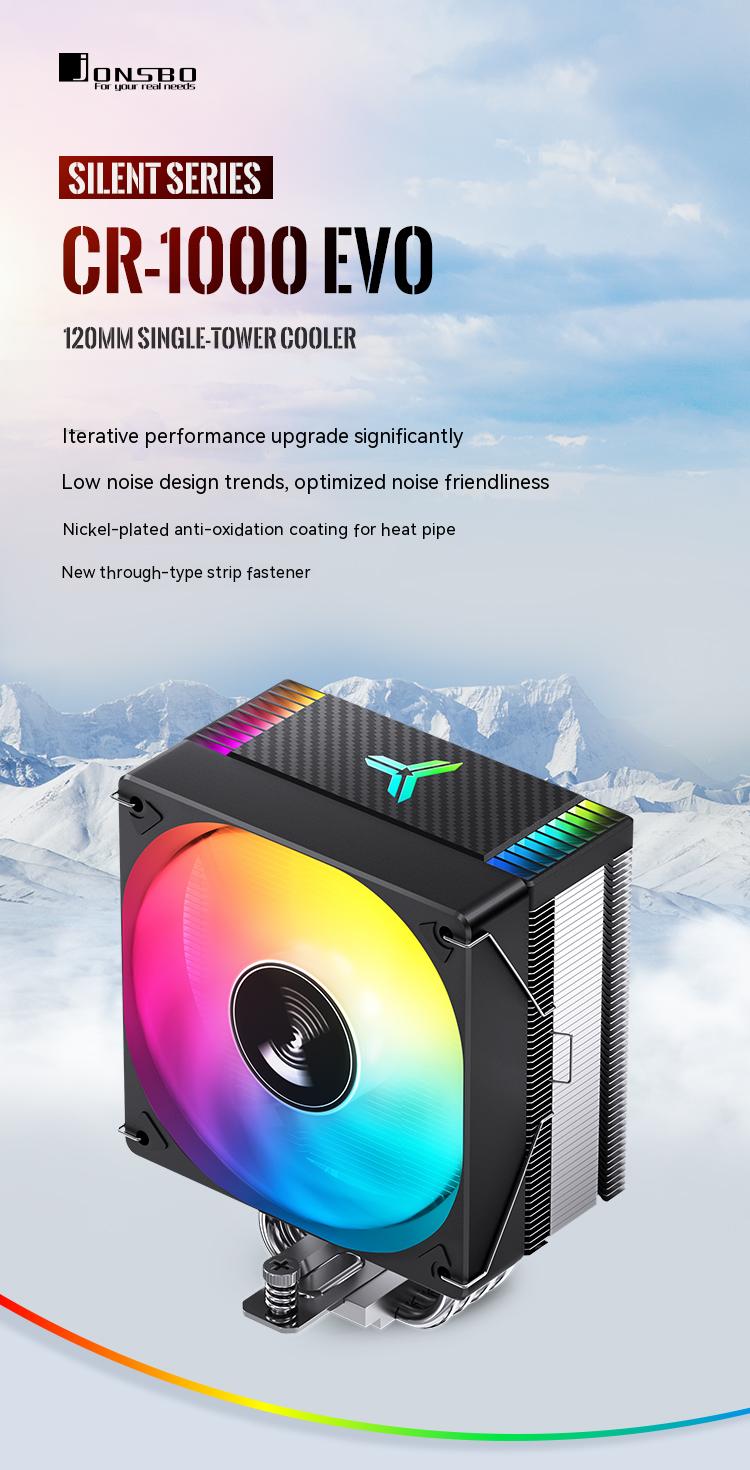 JONSBO CR1000 EVO Air-cooled CPU heat sink 4 Heat Pipe Tower CPU Cooler ...