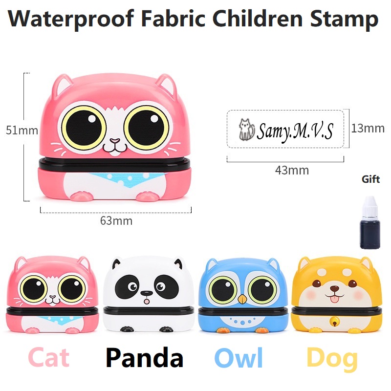 【Free ink】Custom Name Stamp For Baby Kids Cute Teacher Clothes Diy ...
