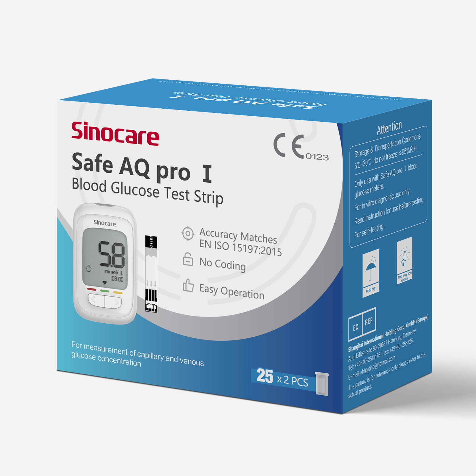 Sinocare Blood glucose Meter AQ Pro Ⅰ Sugar Monitoring Glucometer Kit ...